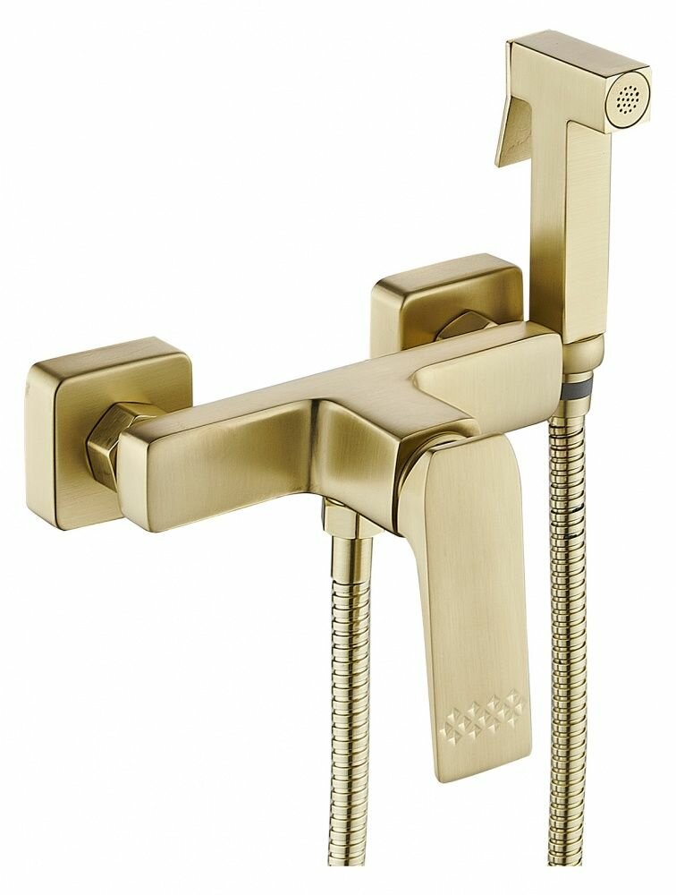 23020-S Смеситель для душа с гиг. лейкой (Мат. Золото) HANSEN