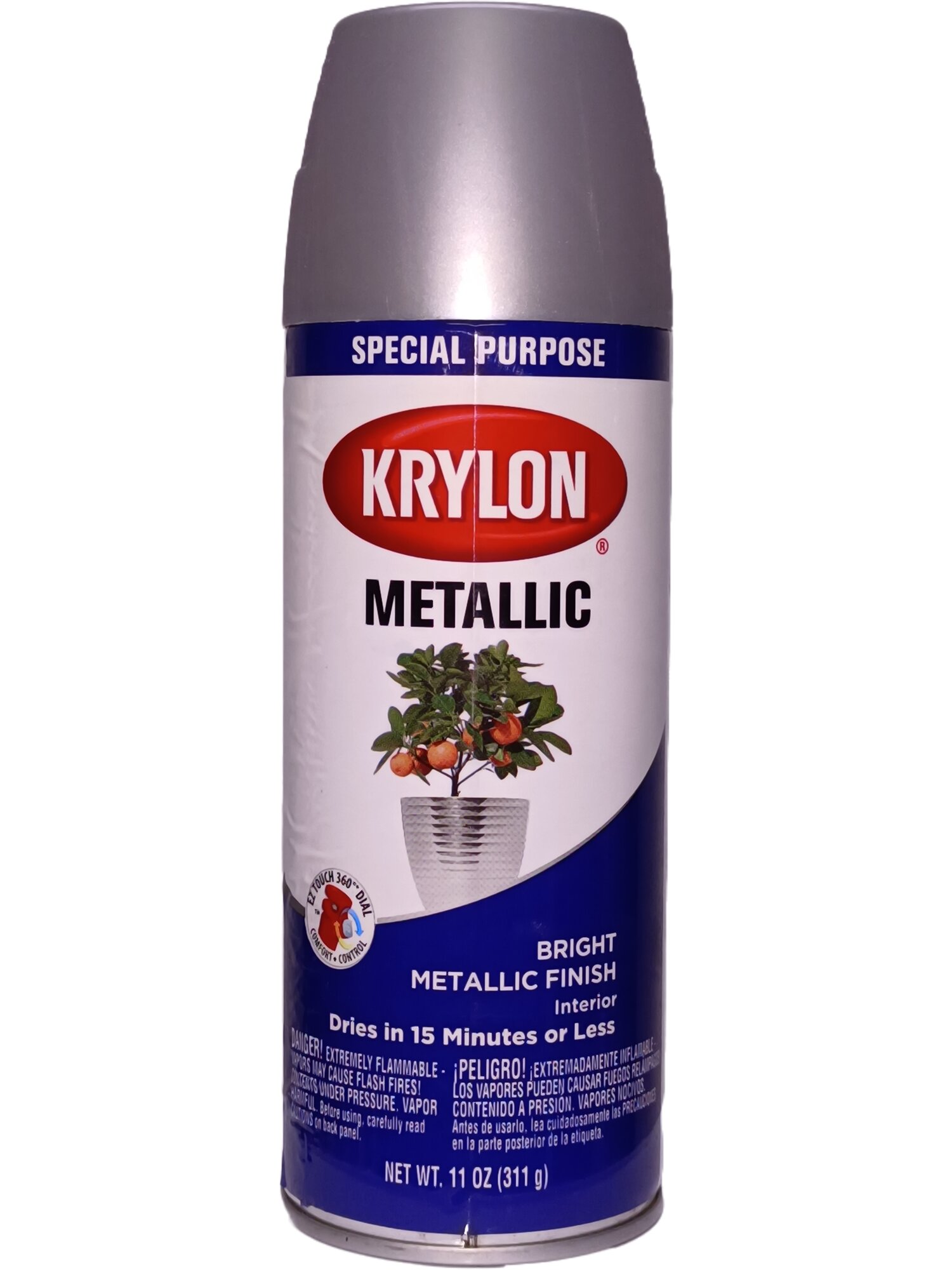 Краска металлик KRYLON Metallics Dull Aluminum/матовый алюминий, 311 гр