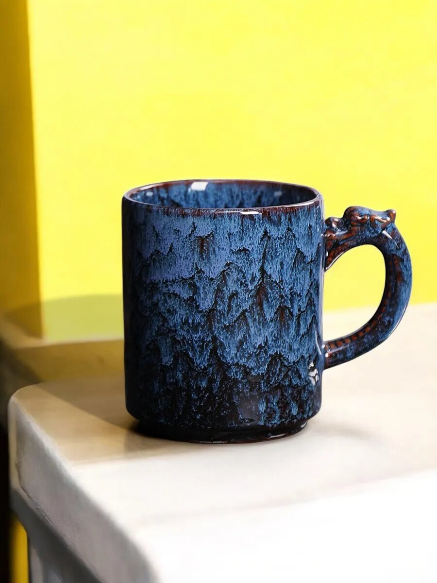 Кружка керамическая "DragonFly" 15*13 см 450 мл Большой Кит синяя