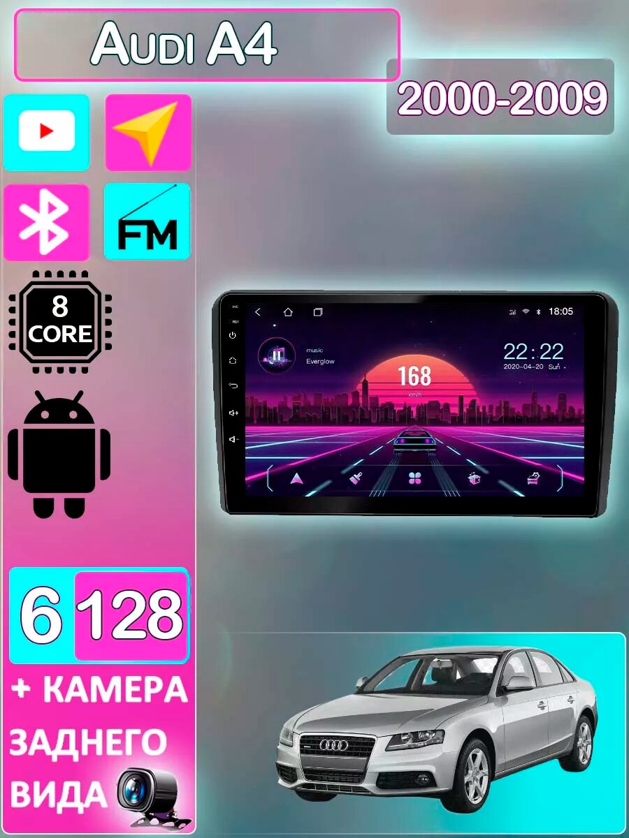 Магнитола TS18 Audi A4 2000-2009 6/128GB