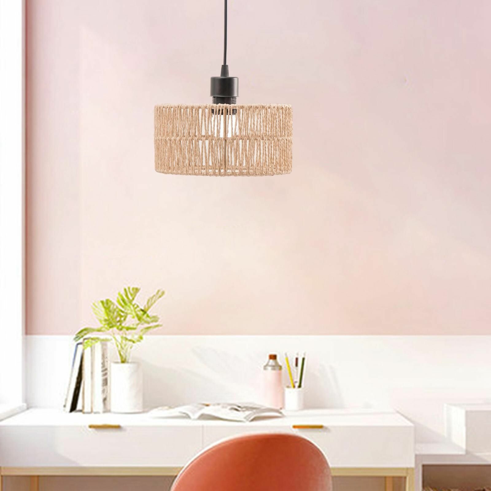 Абажур для потолочного светильника из бумажного шнура ручной работы, под старину