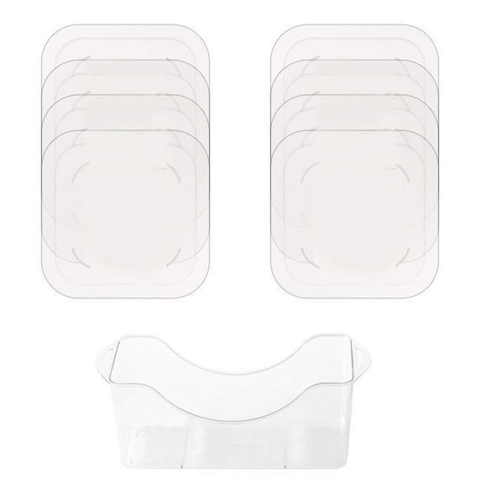 Набор акриловой посуды из 9 предметов, мультяшный дизайн, прозрачное блюдо, тарелка для закусок, обеденная тарелка, десертная тарелка, блюдо из костей для мусора, блюдо из сухофруктов, блюдо для писем