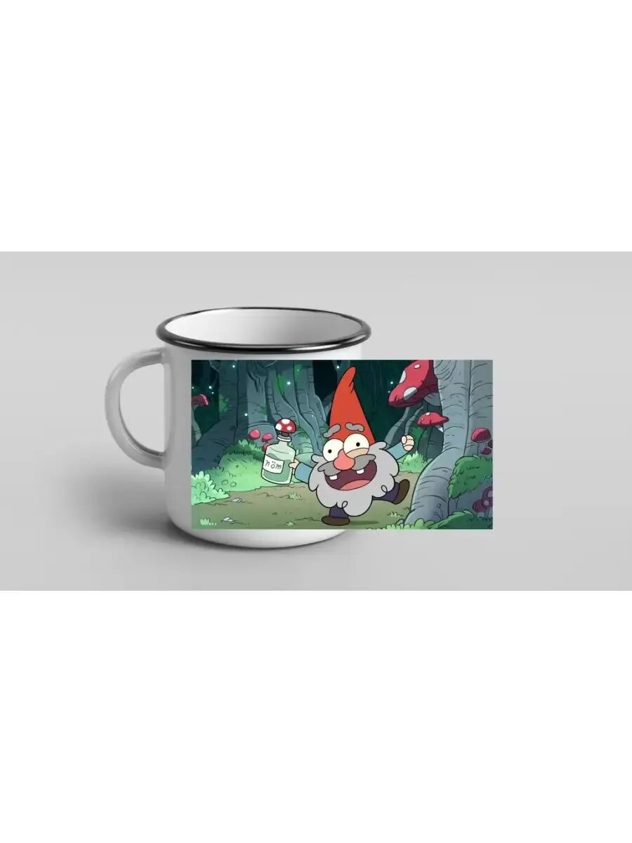 Кружка металлическая эмалированная гном №27