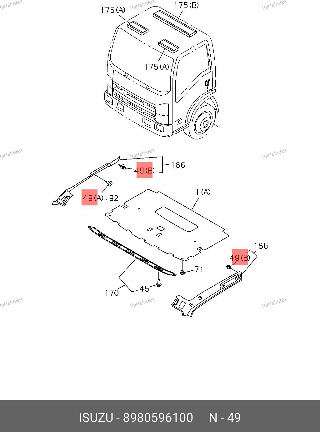 Клипса OEM Isuzu 8980596100, для легковых автомобилей, 1 шт