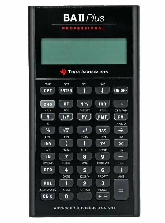 Калькулятор финансовый TEXAS INSTRUMENTS TI BA II PLUS PROFESSIONAL HLDZ