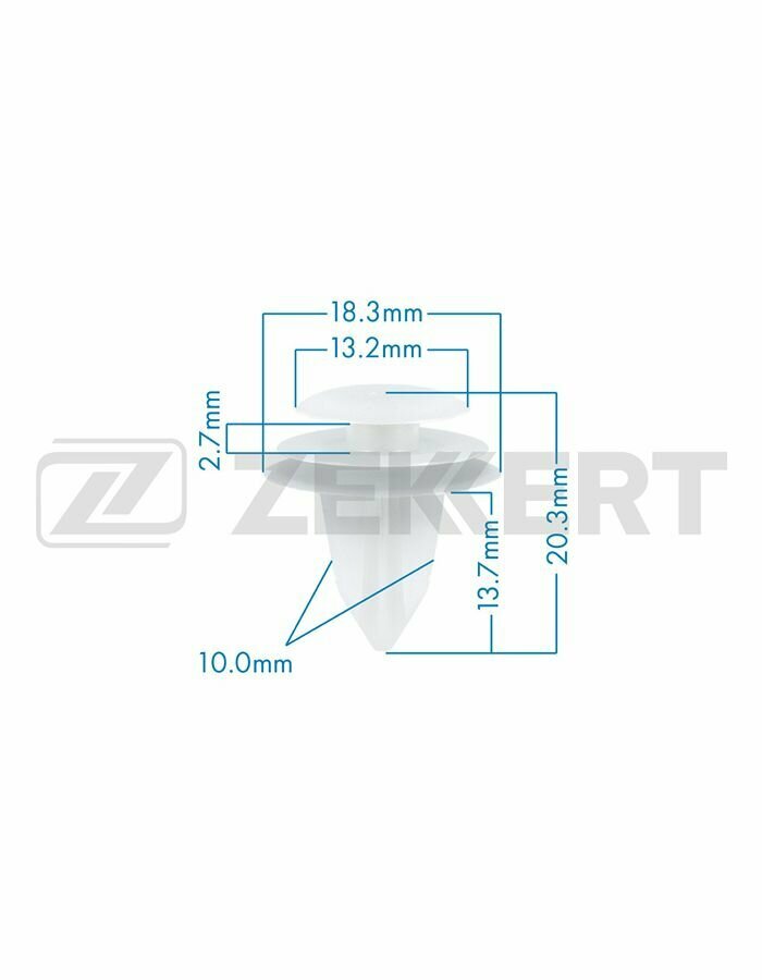 Клипса крепежная General Motors Honda Mazda Mitsubishi Subaru Suzuki Toyota (цена за 10 шт.)