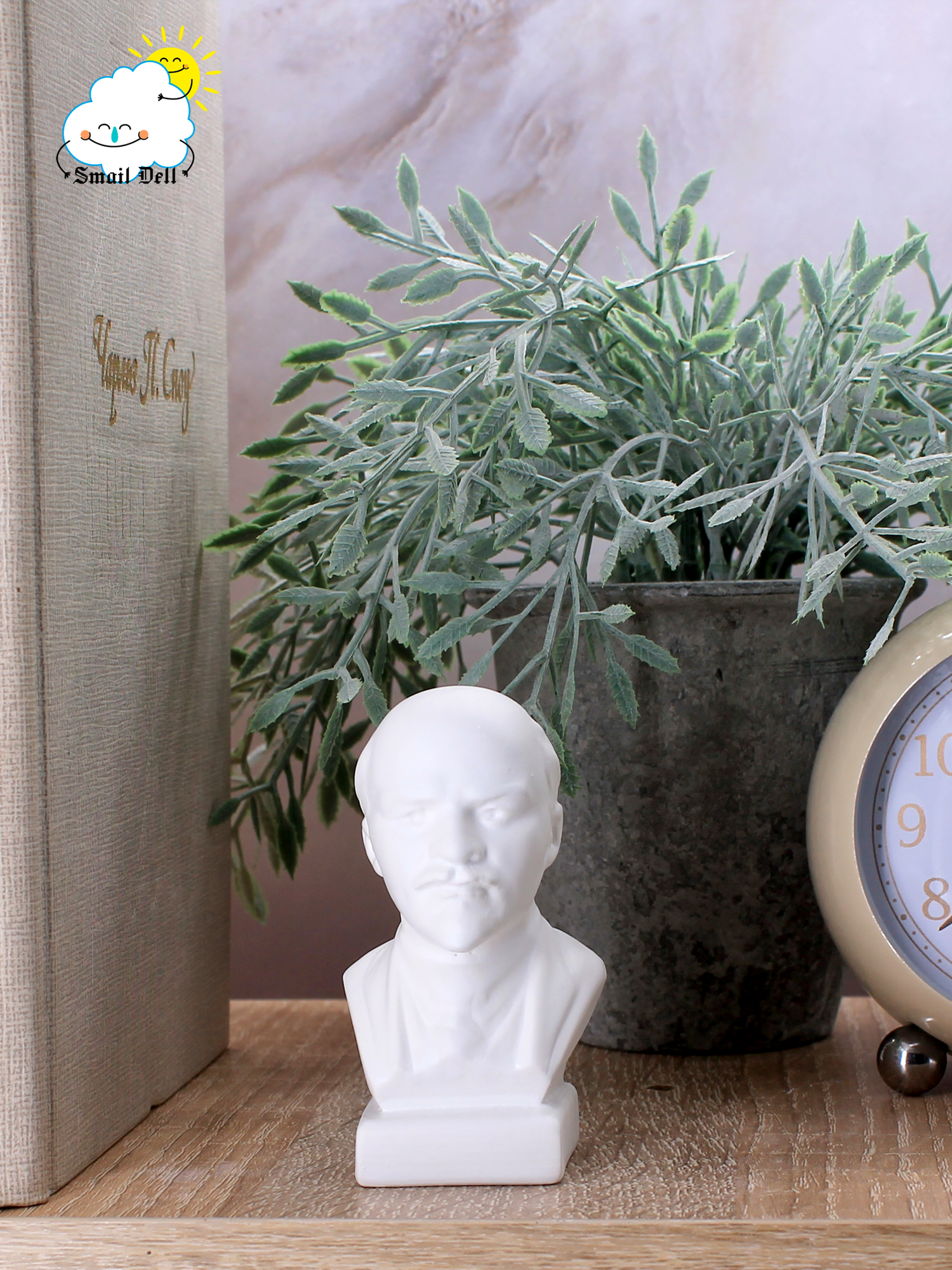 Статуэтка бюст В. И. Ленин , 7.5 см , гипс , цвет белый матовый