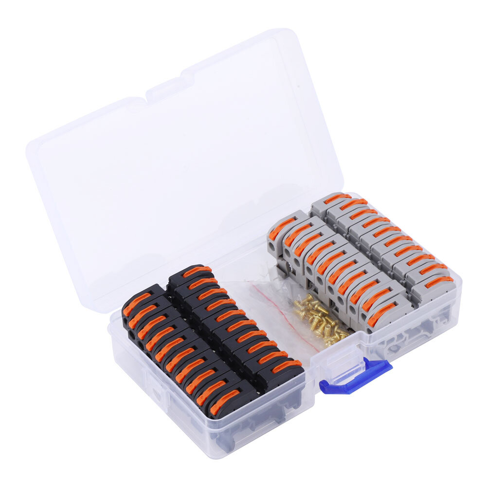 20 шт. компактных клеммных блоков для проводки, проводник 11~28AWG PCT-211 для DIN-рейки. Универсальный.