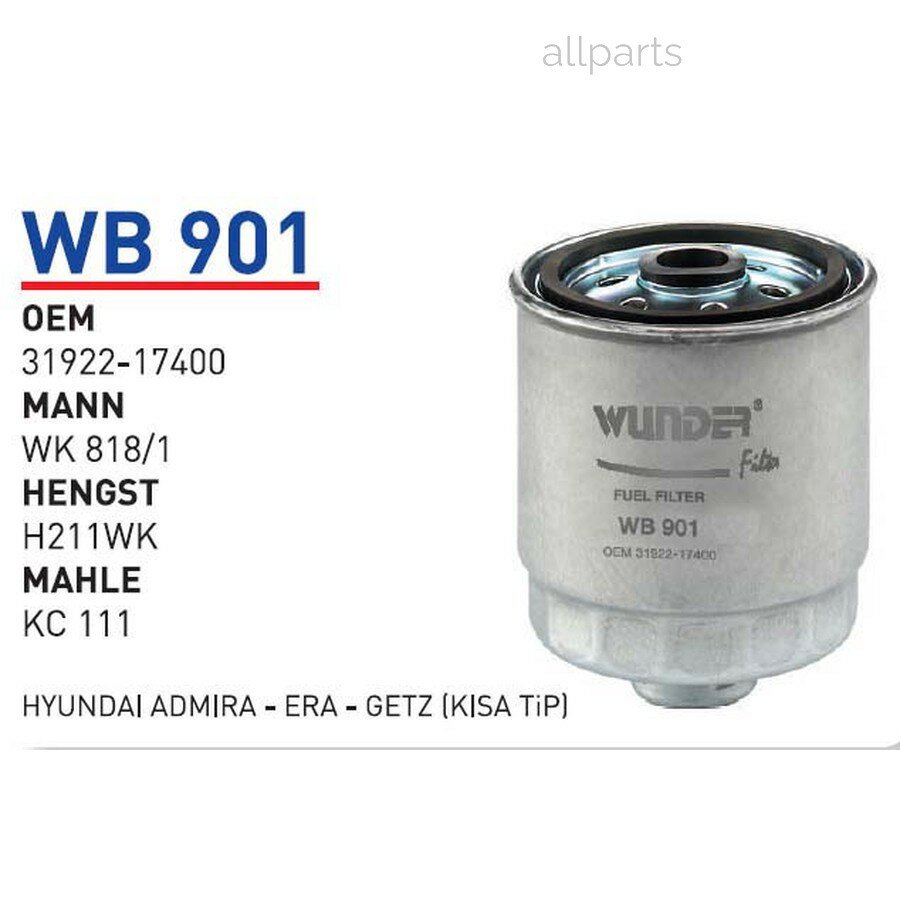 WUNDER-FILTER WB901 Фильтр топливный KIA Sorento WUNDER FILTER WB901