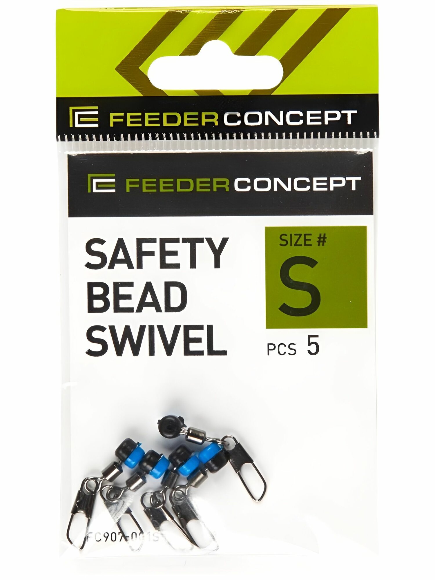 Вертлюги c застежками и пластиковыми бусинами Feeder Concept, S, 5шт.