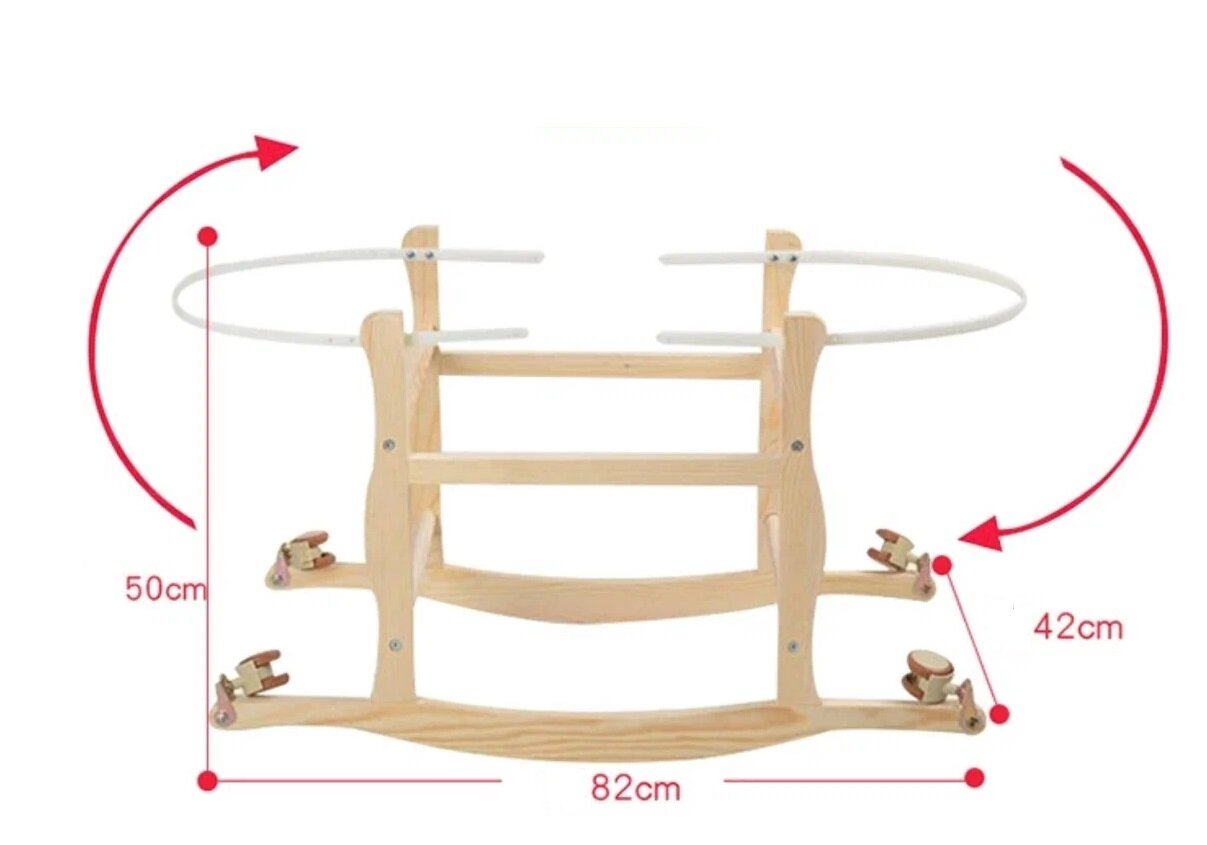 Деревянная подставка (основание) под люльку для новорожденных, на колесах