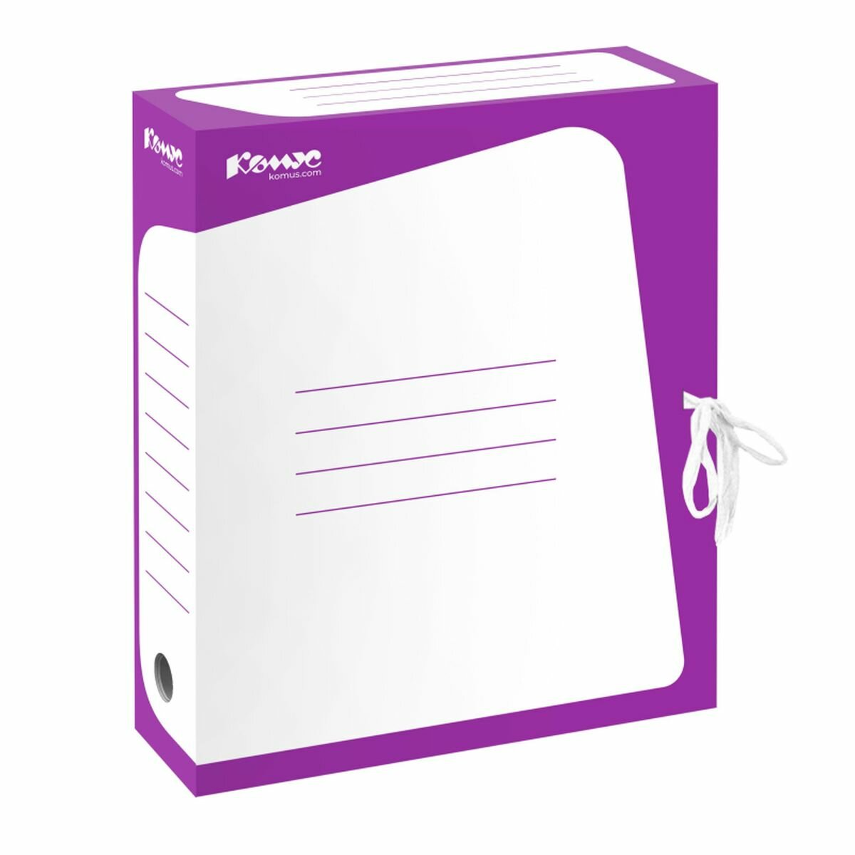 Короб архивный Комус (75мм, гофрокартон) сиреневый корешок (169225)
