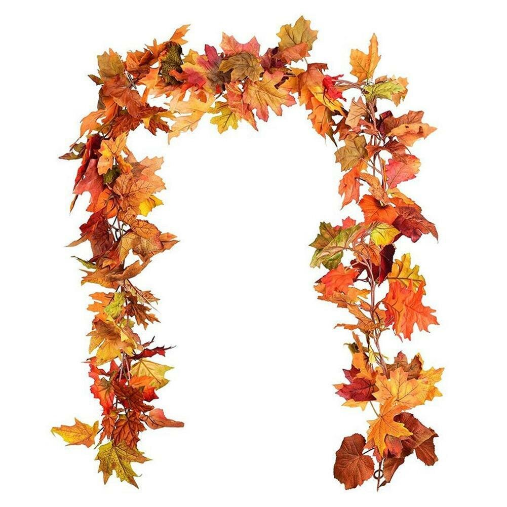 Кленовые листья, осенние, лиана кленовая пышная, искусственная для декора 1,75 метра
