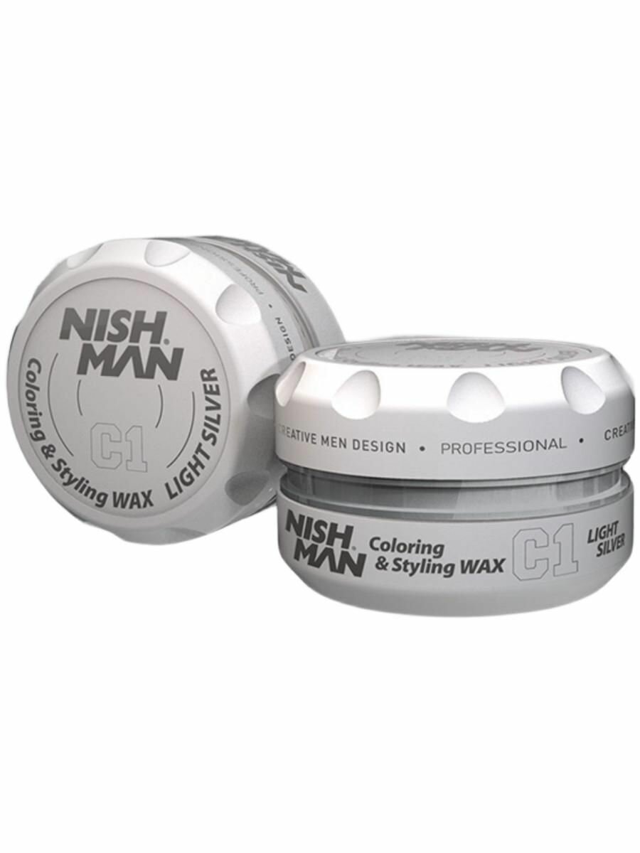 NISHMAN Цветной воск для укладки волос C1 100мл (светло серый)