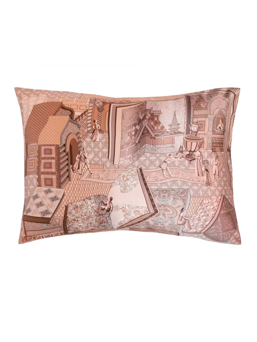 Наволочка 70x50см Mollen Пески времени Теремок в песочно-бежевом