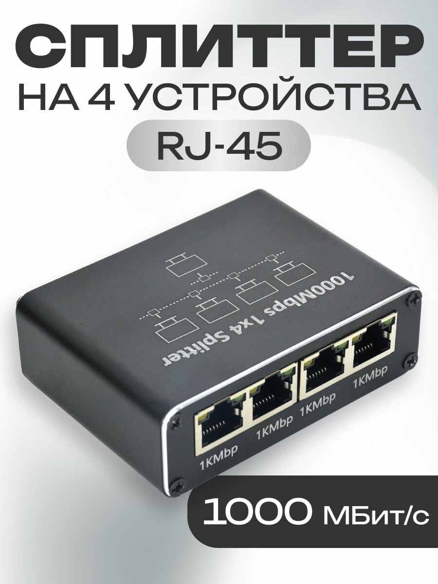 Интернет разветвитель для соединения RJ45, сетевой сплиттер для кабеля, Ethernet переходник - адаптер на 1000 Мбит/с