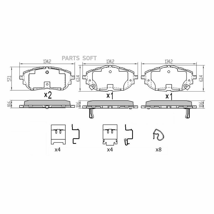 BARNETT Комплект передних тормозных колодок, дисковый тормоз