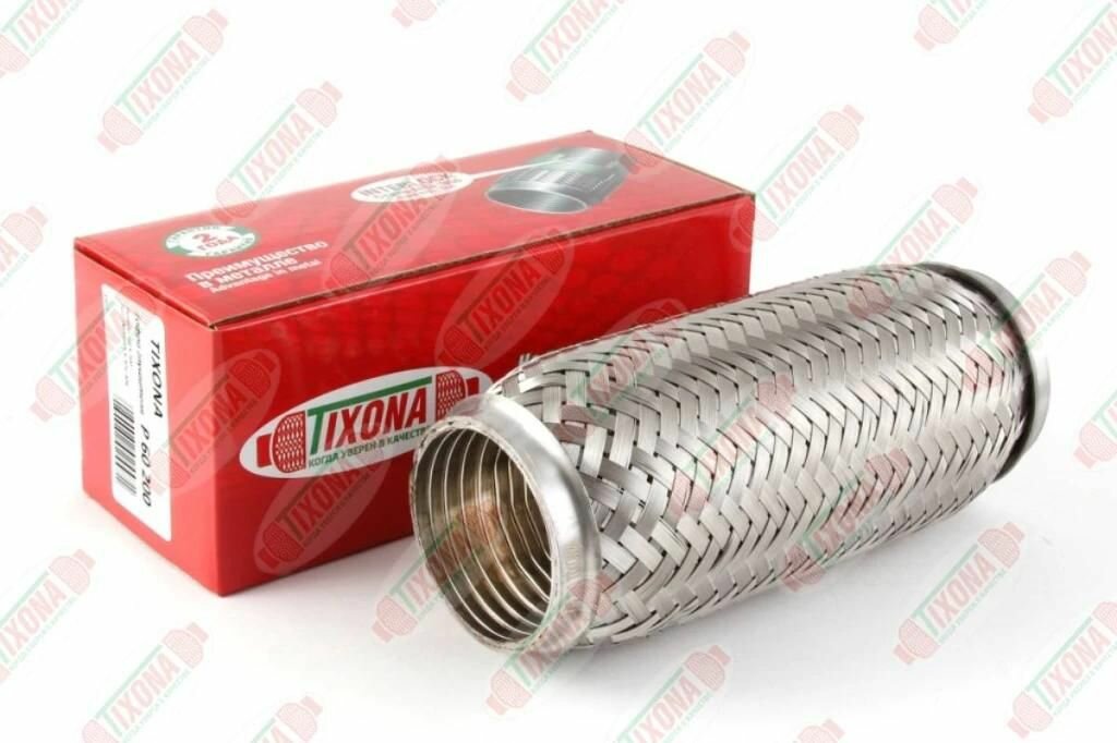 Гофра глушителя TIXONA P60200 Universal 60х200 мм Steel AISI 304 With interlock