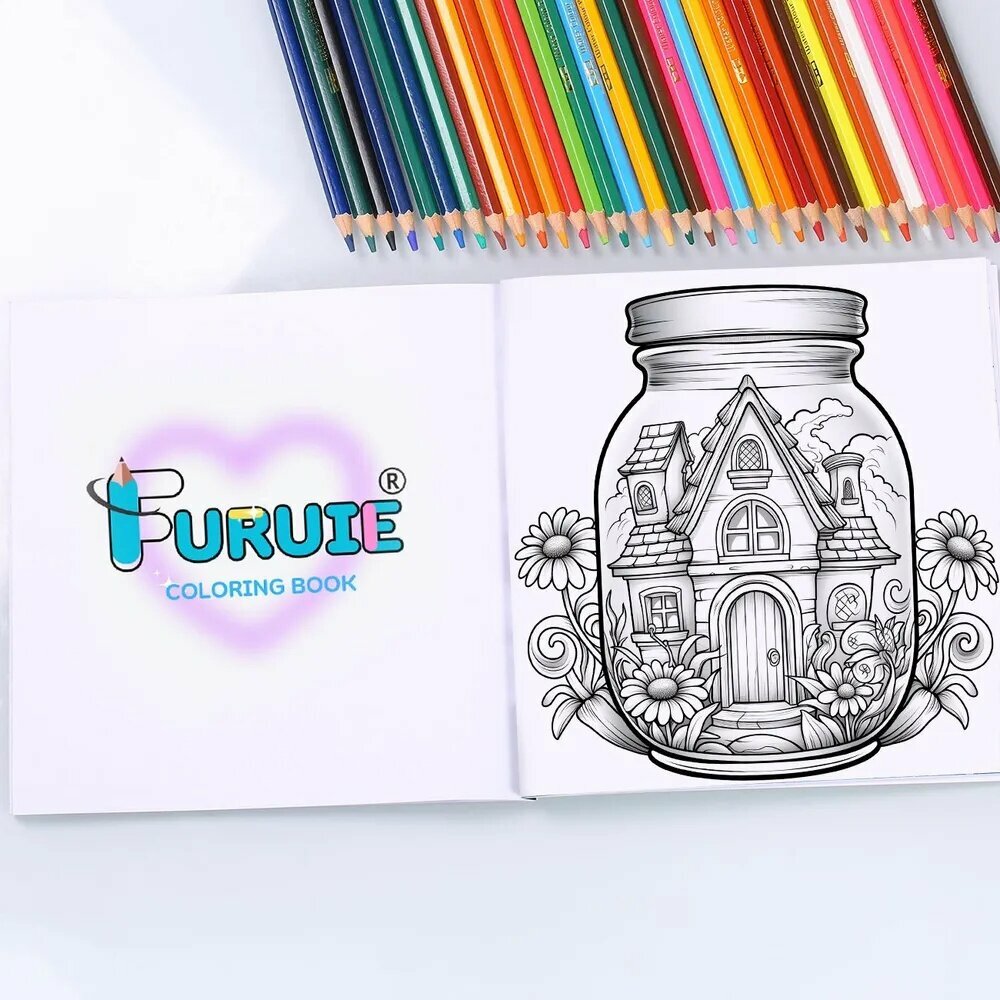 Книжка-раскраска, тема "Бутылка желаний", интерактивная книжка-раскраска для детей и взрослых, 20 см*20 см