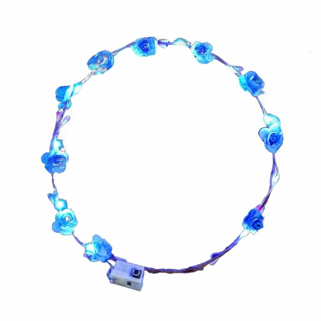 1 упаковка из 10 оголовий со светящейся гирляндой-синий