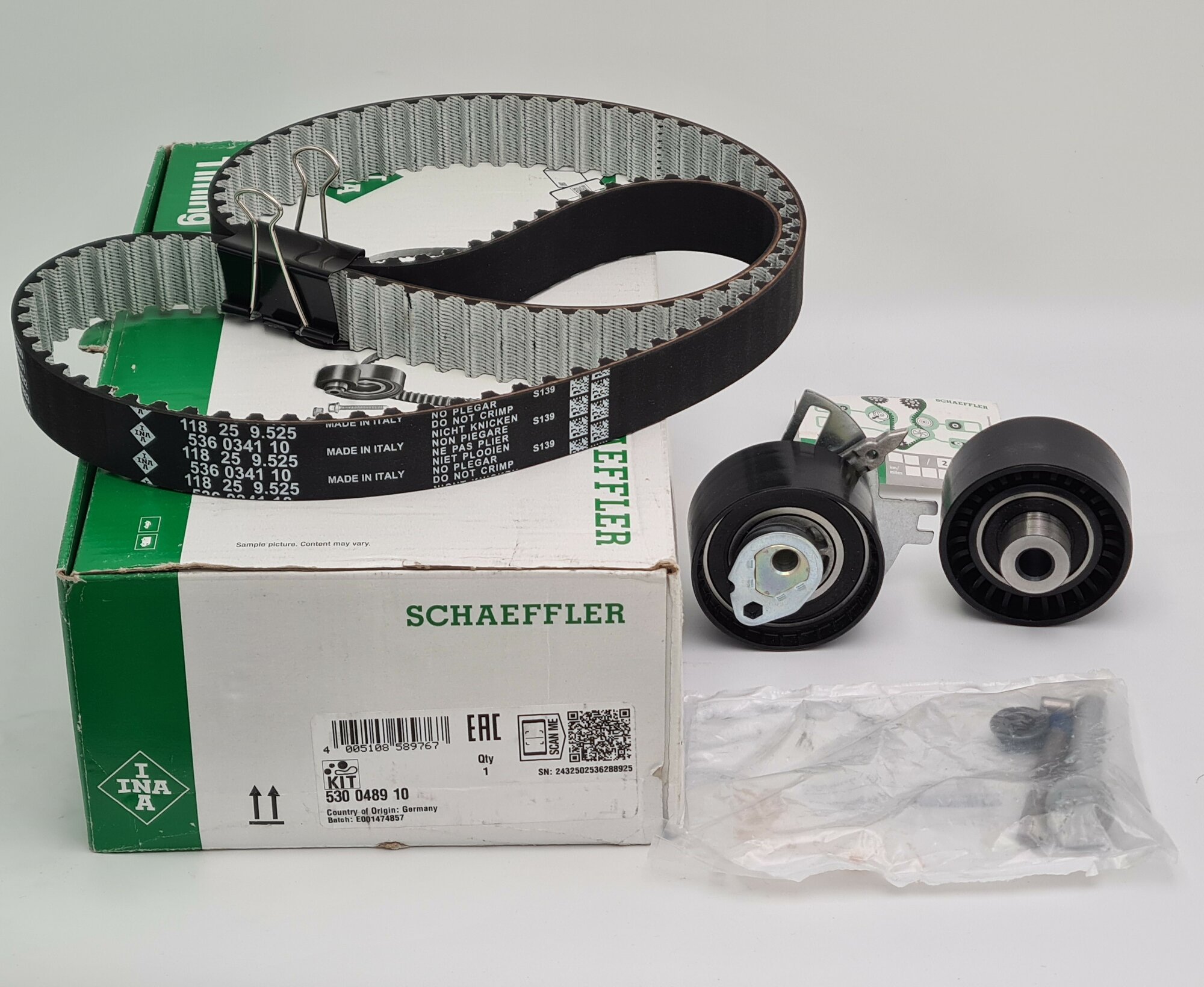 Комплект ГРМ INA 530048910 ( 530 0489 10 ) - Ремень ГРМ и Ролики для CITROEN, FIAT, FORD, JAGUAR, PEUGEOT, LAND ROVER