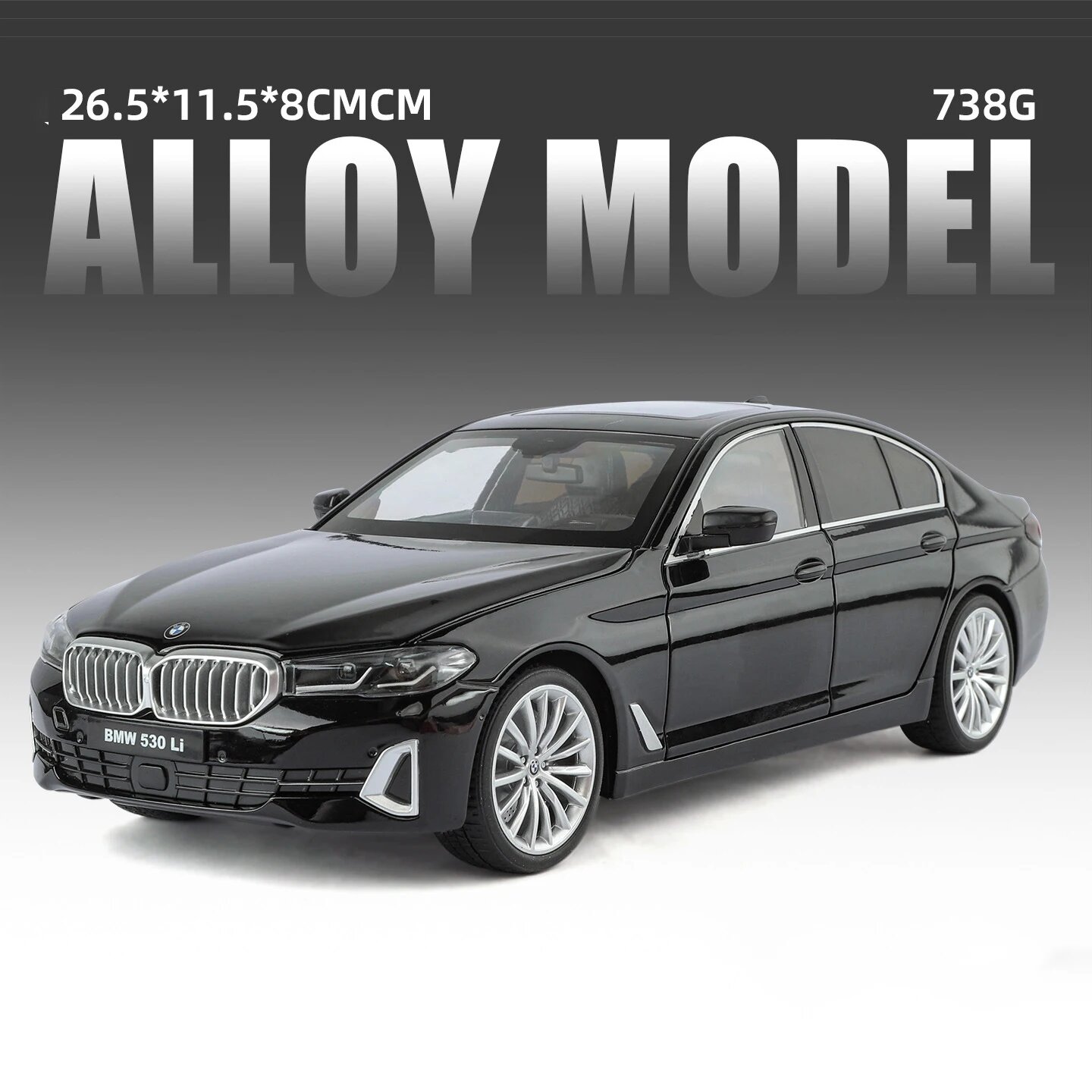 BMW 530 LI металлическая модель автомобиля 1:18 Black