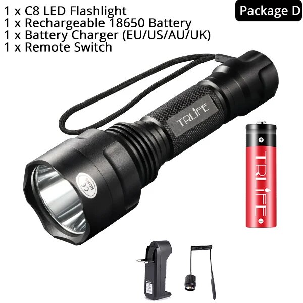 Фонарик TRLIFE T6/L2 10000lm L2- 1 Mode, Package D 18650