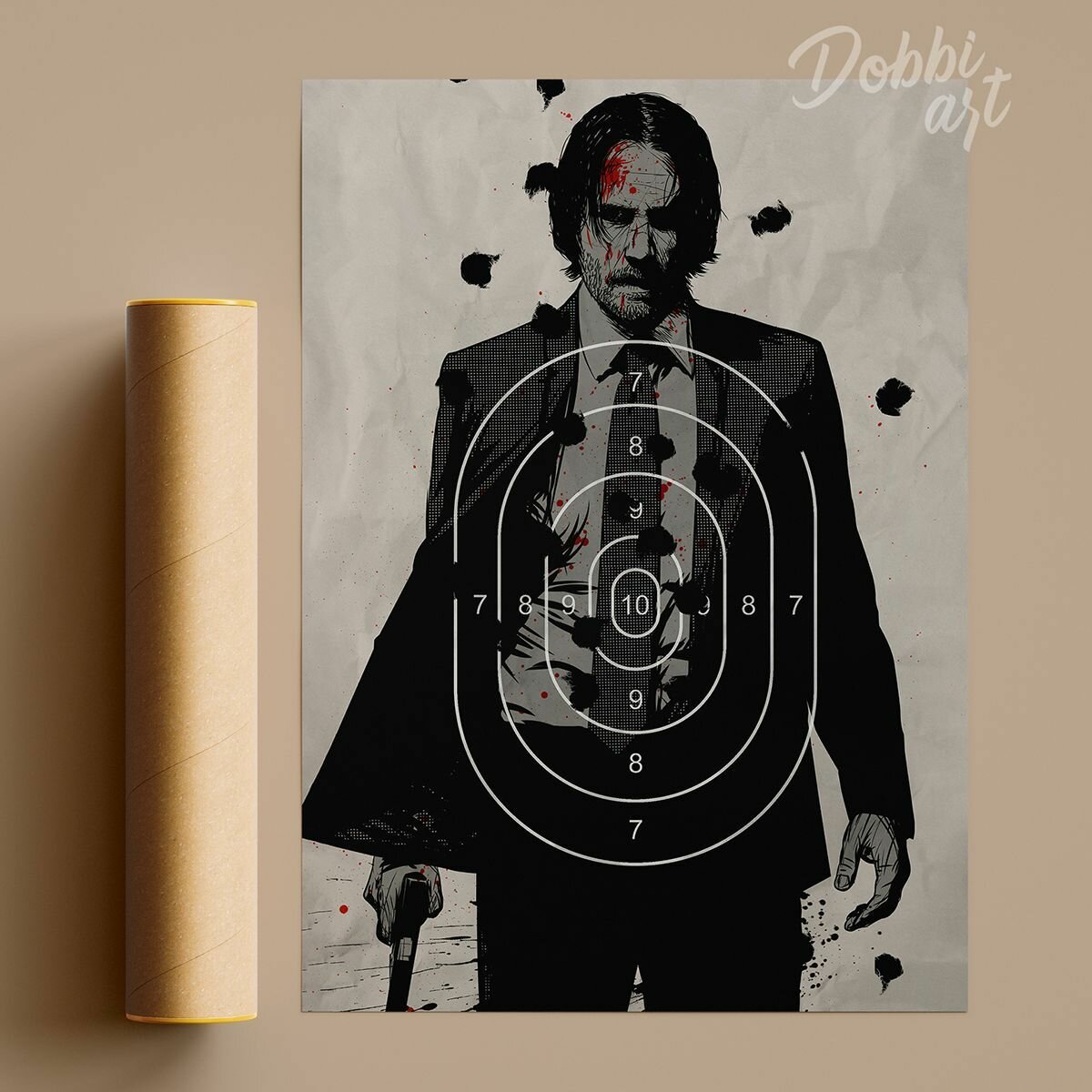 Постер Джон Уик, Киану Ривз 60х80 см без рамы/ Постер из фильма/ Плакат для интерьера, в подарок