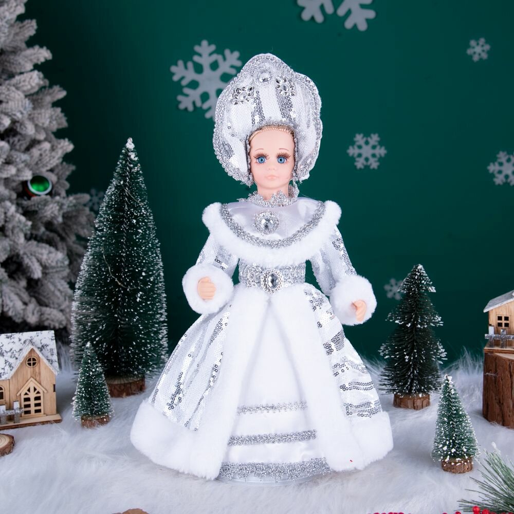 Снегурочка под елкойНовогодняя фигурка35смИгрушки под елкуПоющая музыкальная кукла