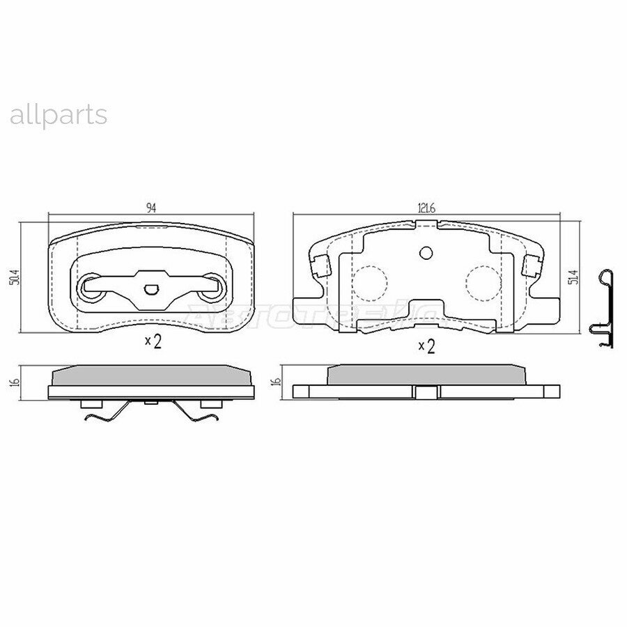 SAT ST-MN116151 Колодки тормозные (Спереди) Mitsubishi Colt 02-12 / Colt Plus 04-12