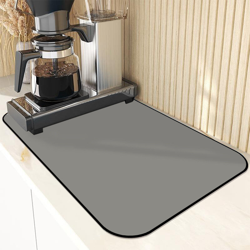 Плитка для кухни, коврик для впитывания и стока воды, раковина, коврик 방 и сухой мягкий, коврик для стакана, коврик без мойки теплоизоляционный, коврик сплошного цвета, серый 30*50см