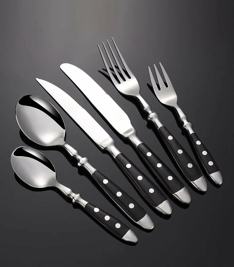 Вилка для мяса 6 предм. серый металлик