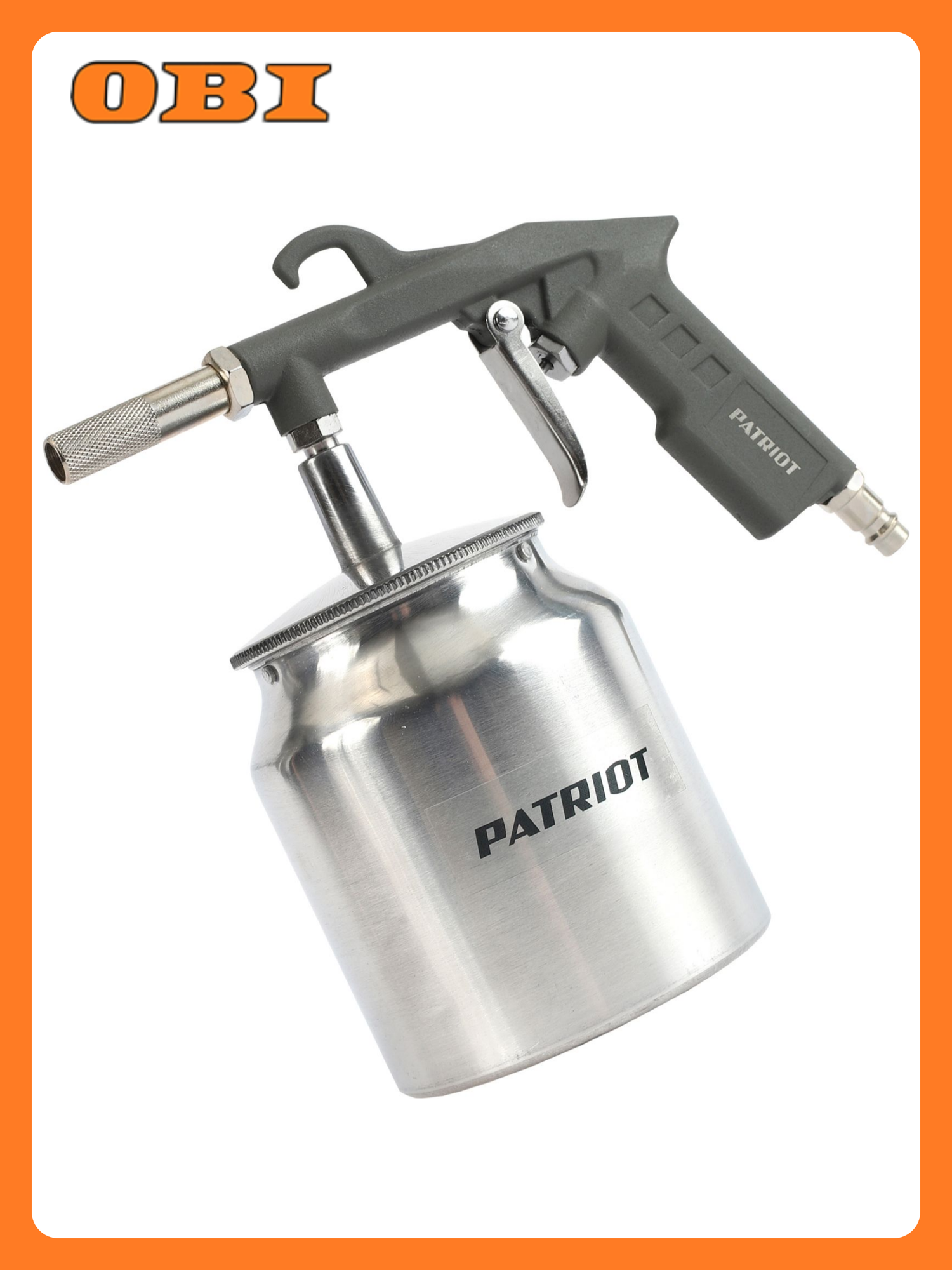 Пистолет пескоструйный PATRIOT GH 166А, профессиональный, серебристый