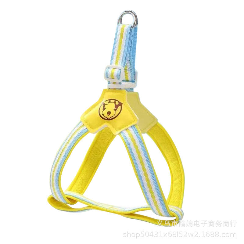 Дышащий желтый регулируемый ошейник для маленьких собак (Пудели, Бишон-фризе, Корги), размер L