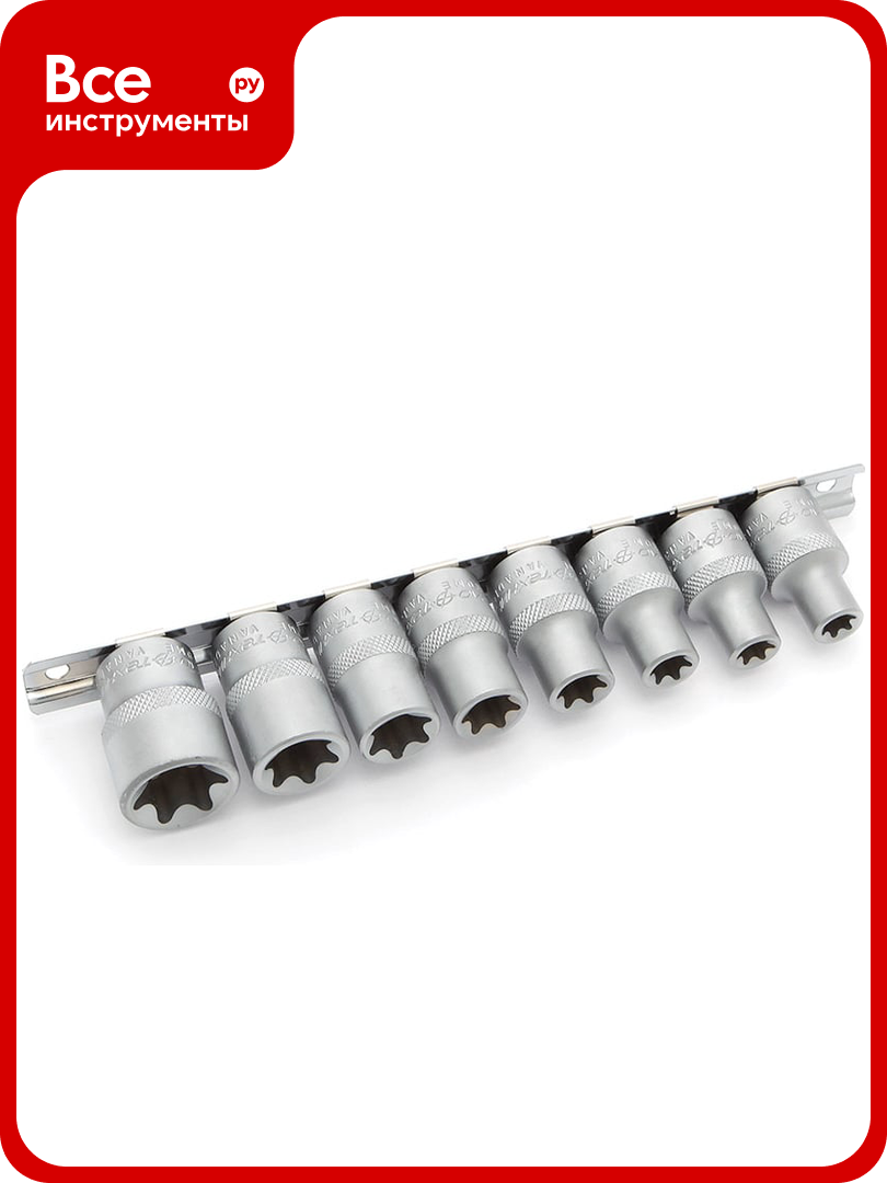 Набор, Дело, головок Дело Техники TORX 1/2", 8шт. 623108, хромванадиевой стали, монтажа и демонтажа резьбовых