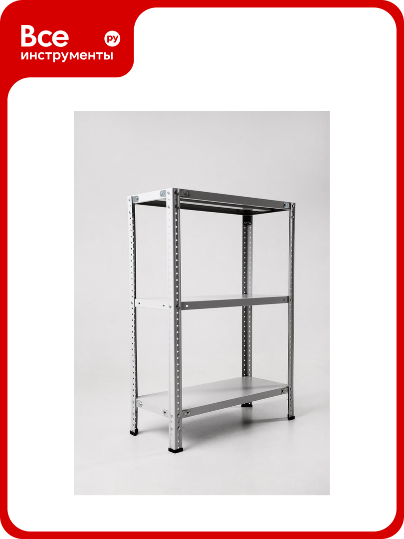 Стеллаж ООО фурама СТФЛ 1000х1000х400 мм, 3 полки, серый СТФЛ101040-3 прочной конструкции