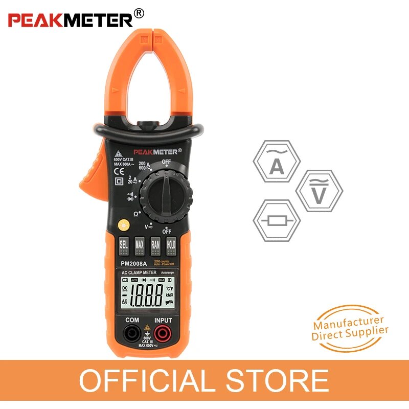 PEAKMETER PM2008A Цифровые клещи