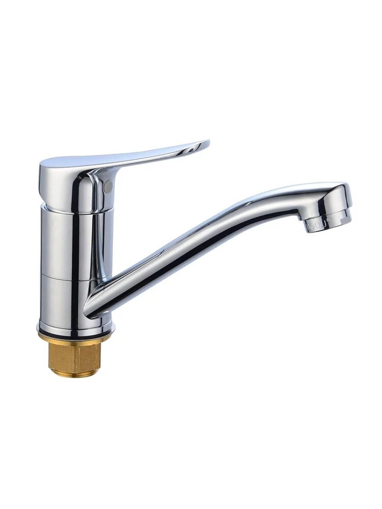 Смеситель для кухни BOOU B8290-14A с поворотным изливом, хром, глянцевый, однорычажный, латунный, с керамическим картриджем