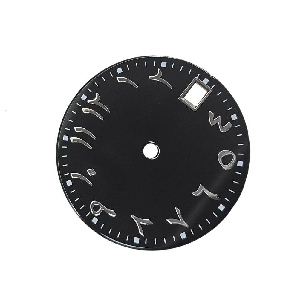 Часовой циферблат 28,5 мм с арабскими цифрами, Черный