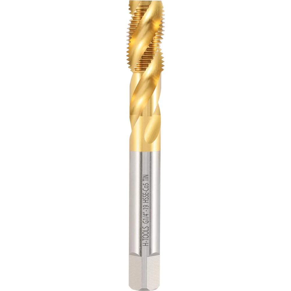 Метчик машинный спиральный H-Tools G 1/4 -19 DIN5156 HSSE TiN C/2-3P R35 L-100мм a=9.0 263014EHT