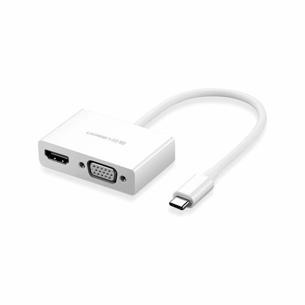 Адаптер Ugreen MM123 (30843) USB Type C to HDMI + VGA Converter. Цвет: белый 30843_