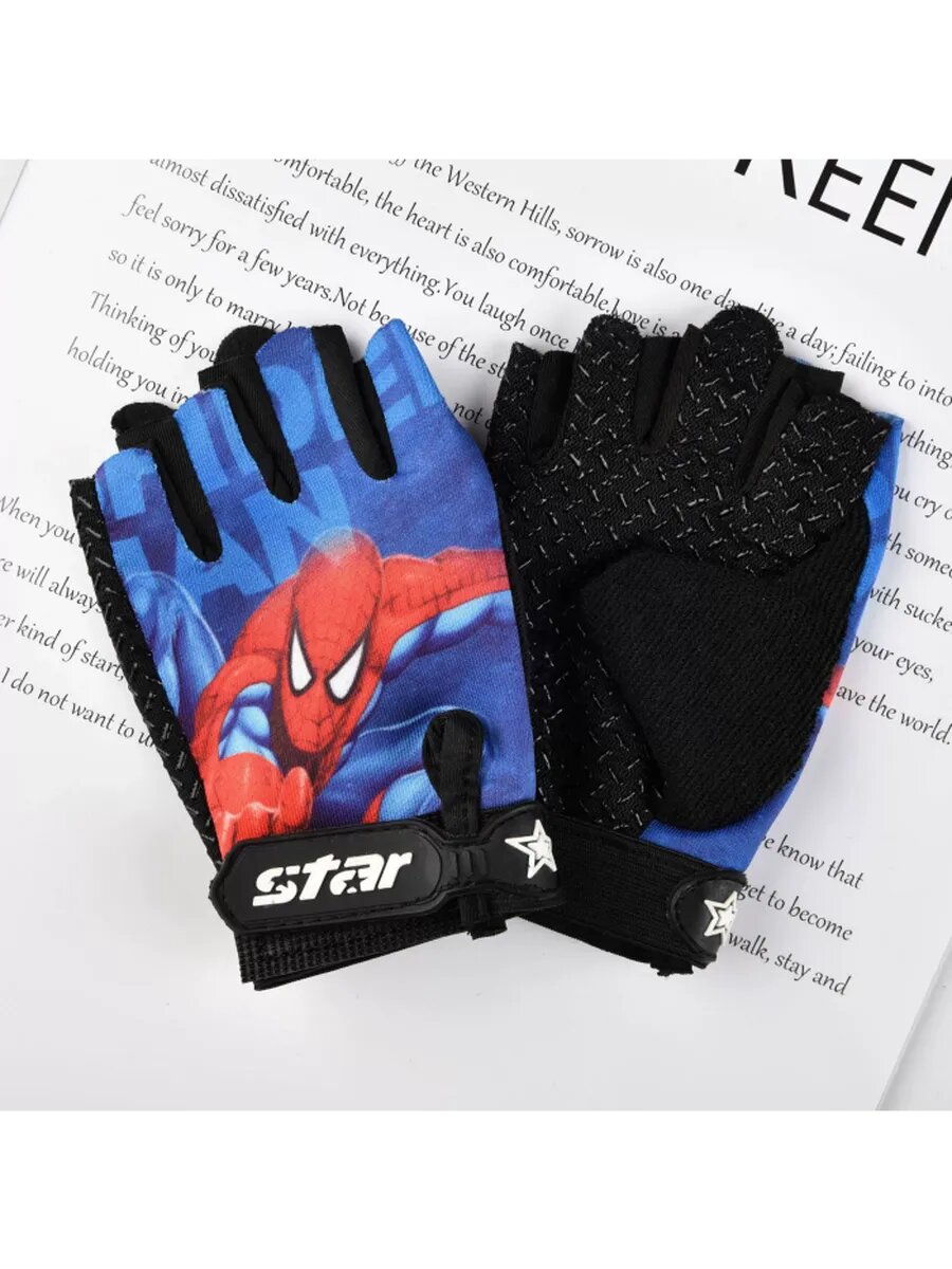 Детские перчатки без пальцев Человек-паук M 3-6 лет
