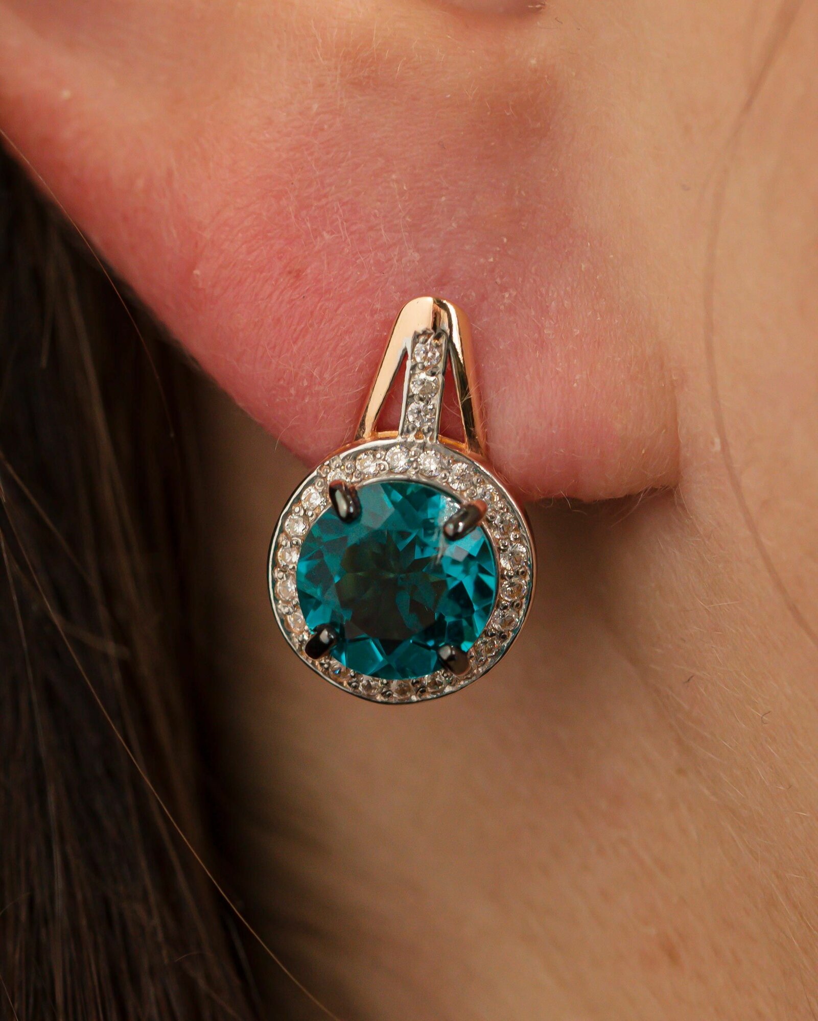 Серьги, серебро, 925 проба, фианит, турмалин