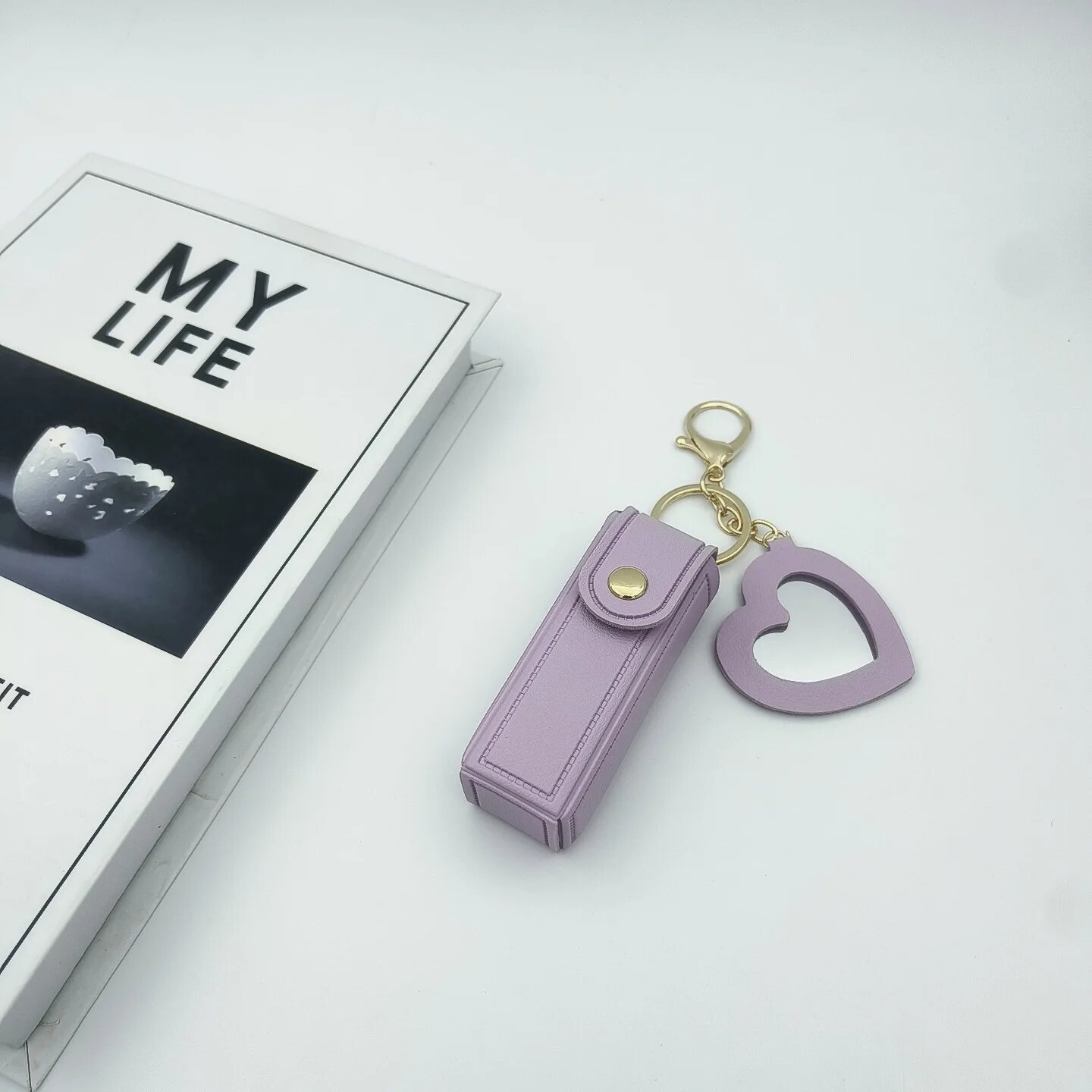 Мини-футляр для помады из искусственной кожи Purple