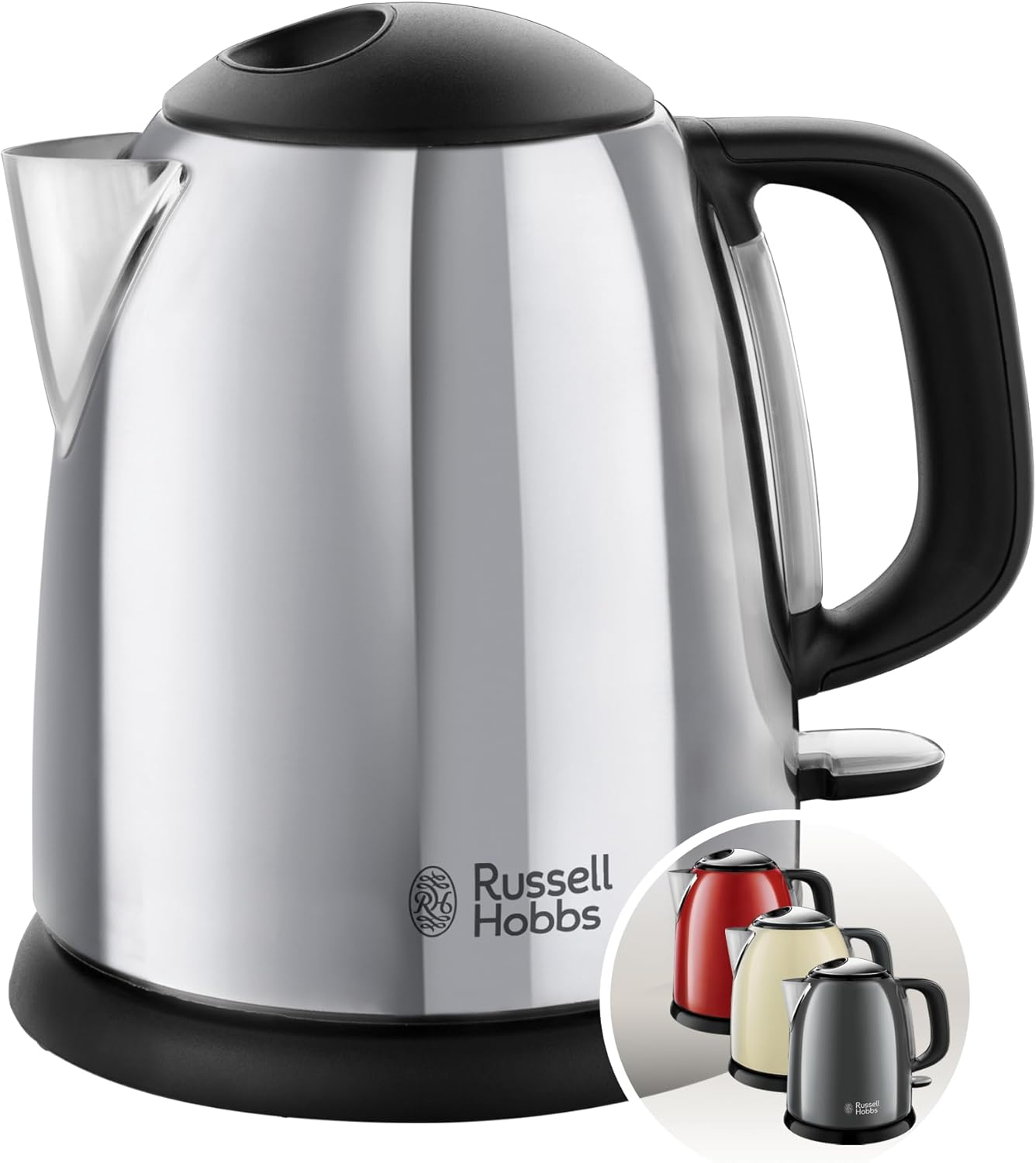 Электрический чайник Russell Hobbs, 1 л, 2400 Вт, нержавеющая сталь, серебристый, Victory 24990-70