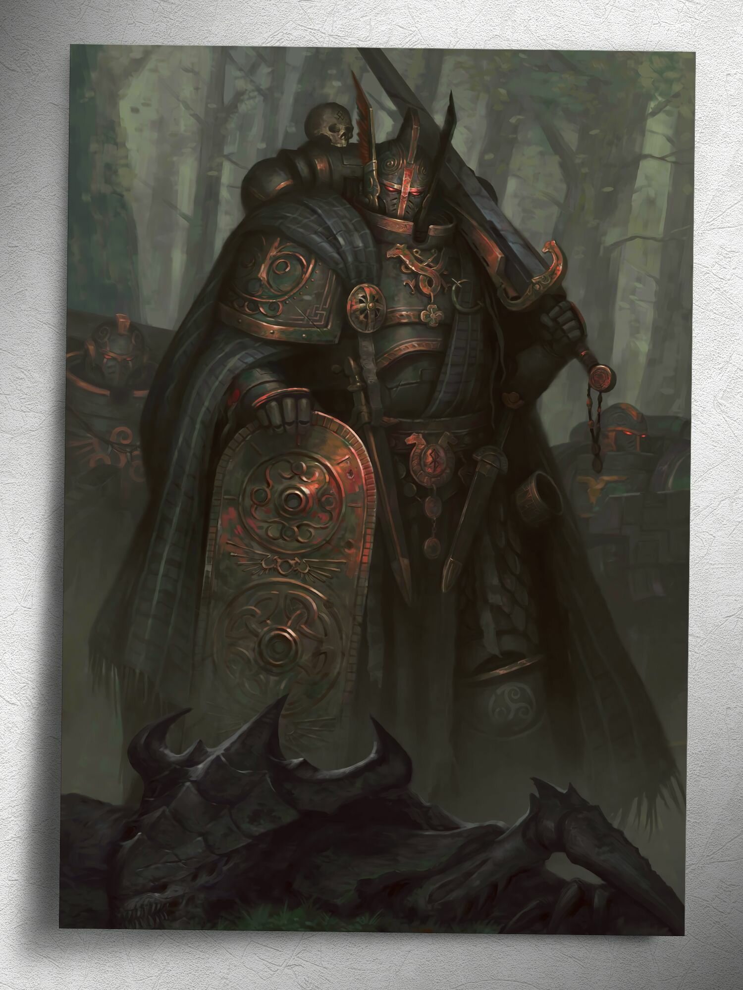 Постер: Темный ангел в кельтском стиле (Фан персонаж, Вархаммер 40000, Warhammer)