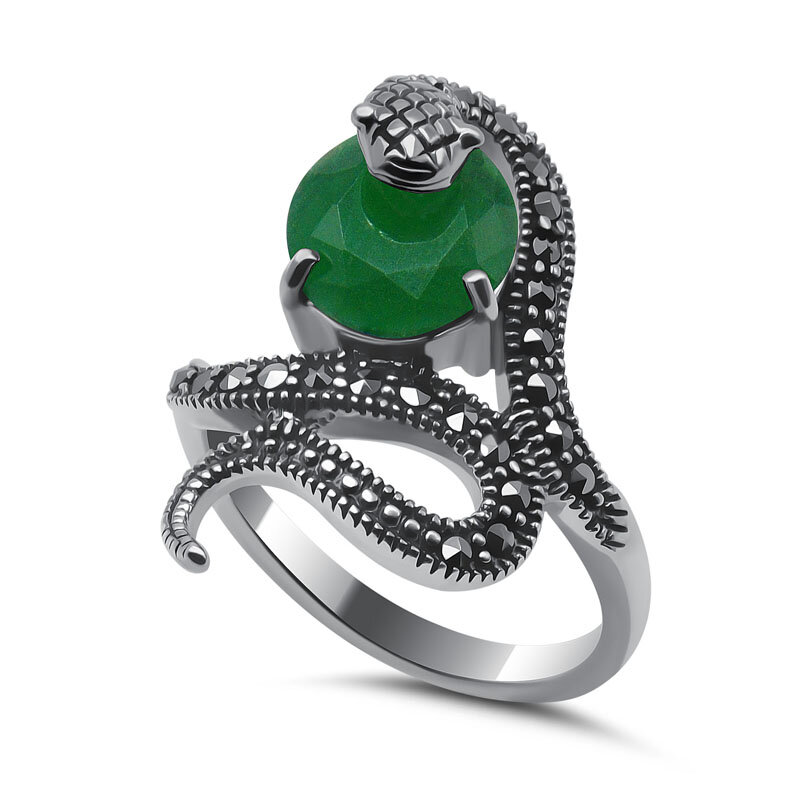 Кольцо, серебро, 925 проба, фианит, марказит