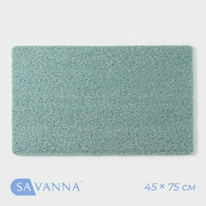 Коврик придверный SAVANNA, грязезащитный, 45×75 см, бирюзовый