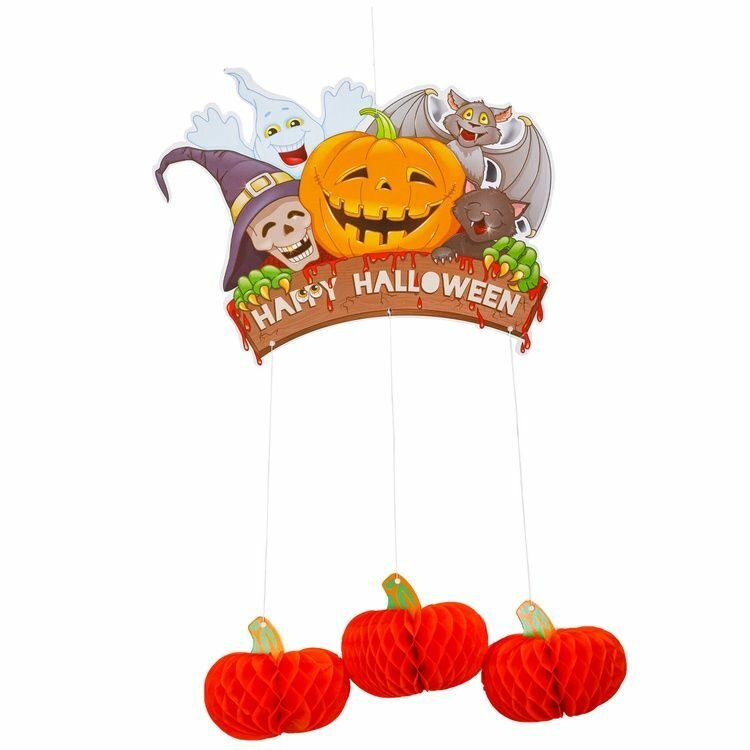 Подвеска Happy Halloween Тыквы 40 х 30см