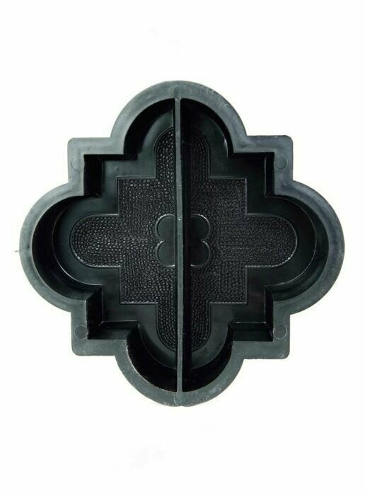 Форма для тротуарной плитки Клевер краковский малый половинка (21x21x4.5 мм)-5штуки.